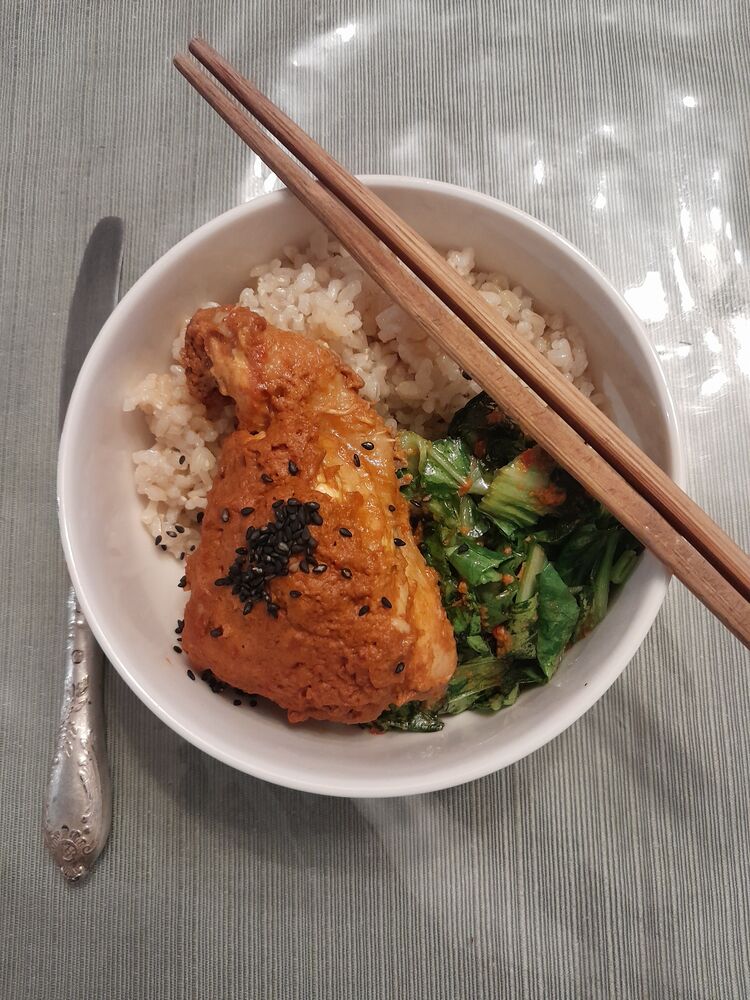 Red Korean Chicken Bowl Recipe | The Feedfeed