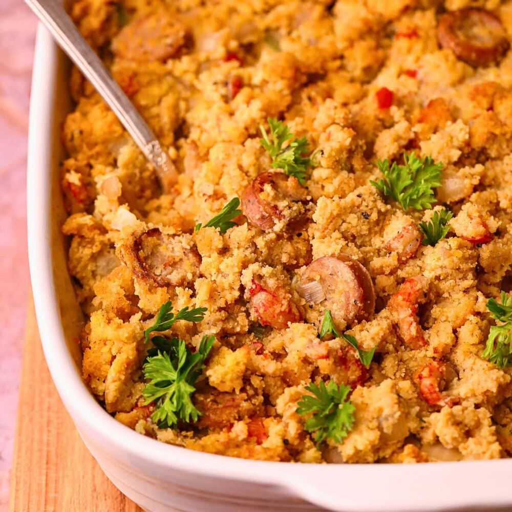 Crawfish Cornbread Dressing Recipe | The Feedfeed