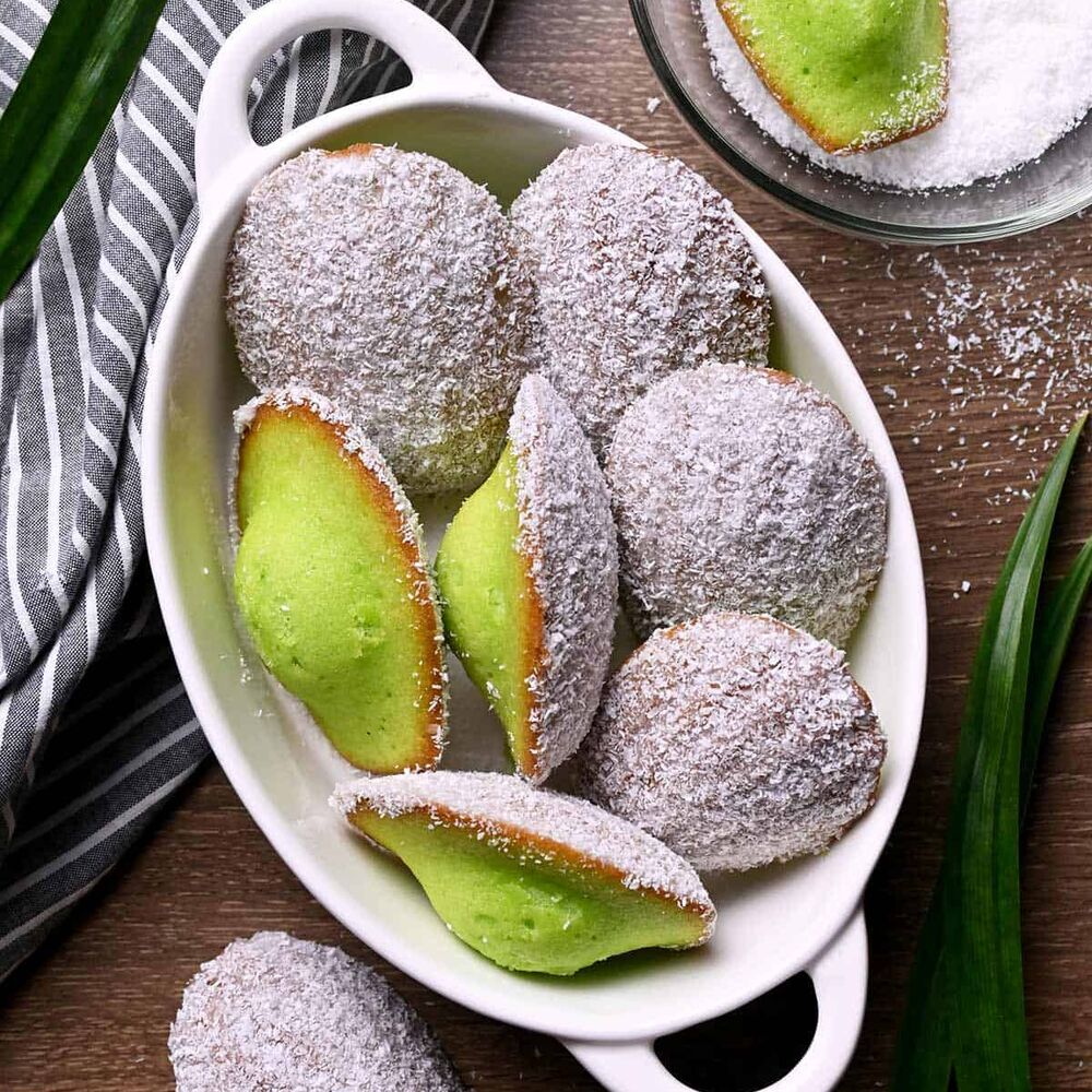 Pandan Coconut Madeleines Recipe | The Feedfeed