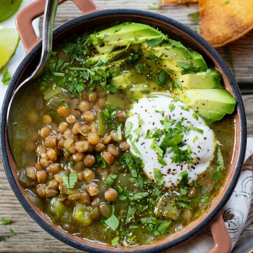 Salsa Verde Lentil Soup Recipe | The Feedfeed