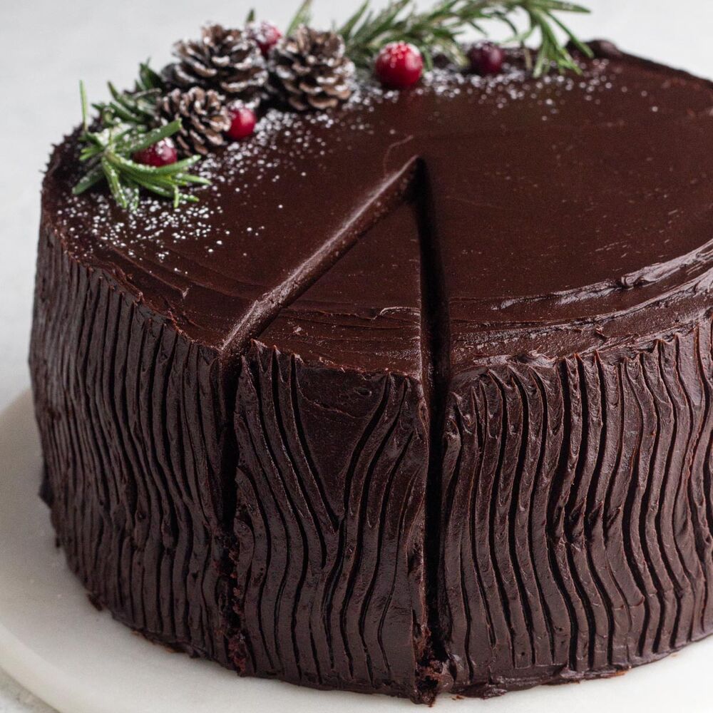 Christmas Yule Log Layer Cake Recipe | The Feedfeed