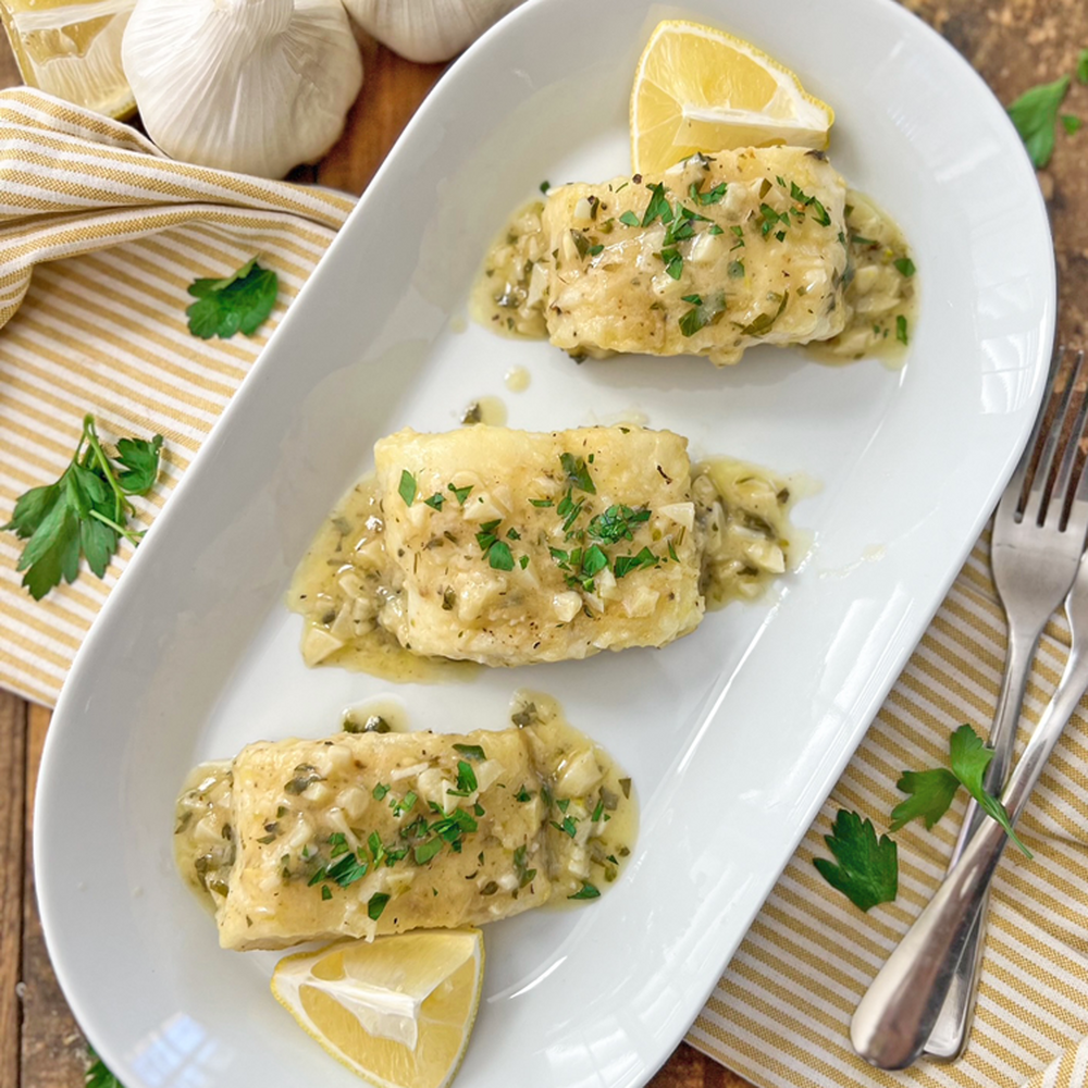 Fish with CREAMY Lemon-Garlic Sauce | Quick & EASY One-Pan Recipe | The ...