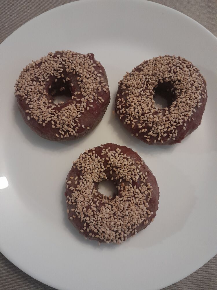 Cherry Glazed Sesame Seed Donuts Recipe | The Feedfeed