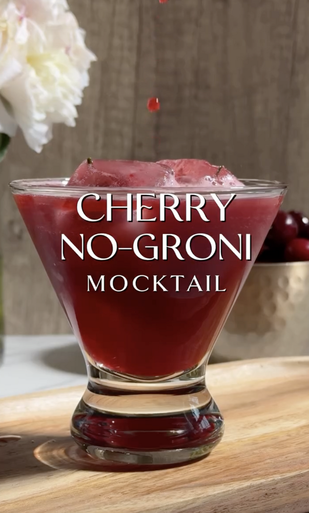 Cherry No-Groni Mocktail Recipe | The Feedfeed