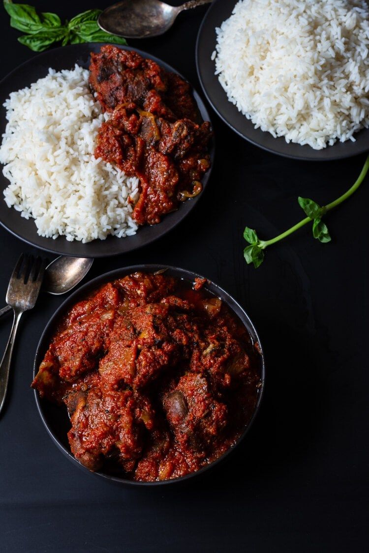 Nigerian tomato stew with ram meat (lamb tomato stew) - yummy medley ...