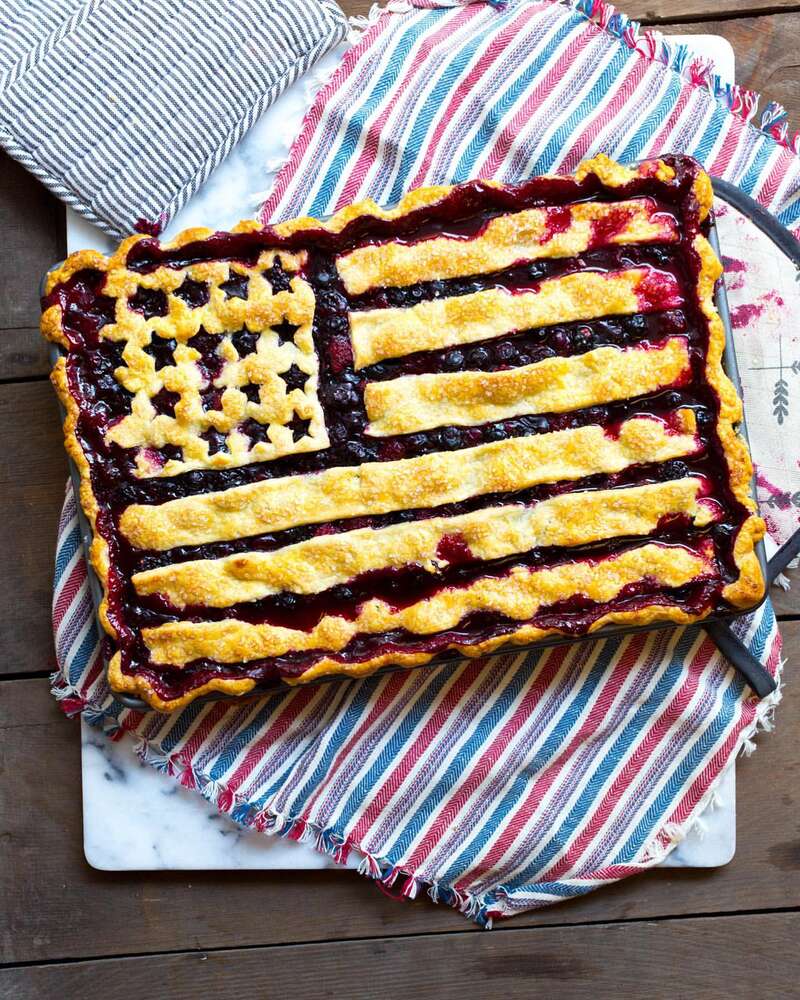Mixed Berry American Flag Slab Pie Recipe | The Feedfeed