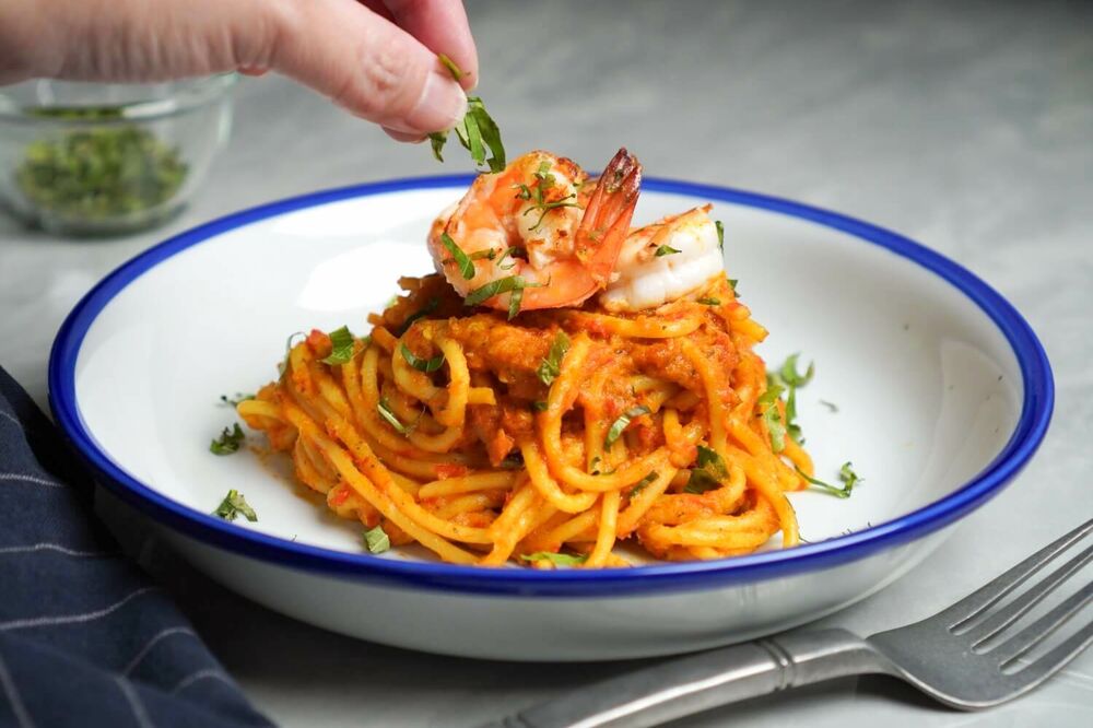 Laksa Shrimp Pasta Using Homemade Paste Recipe | The Feedfeed