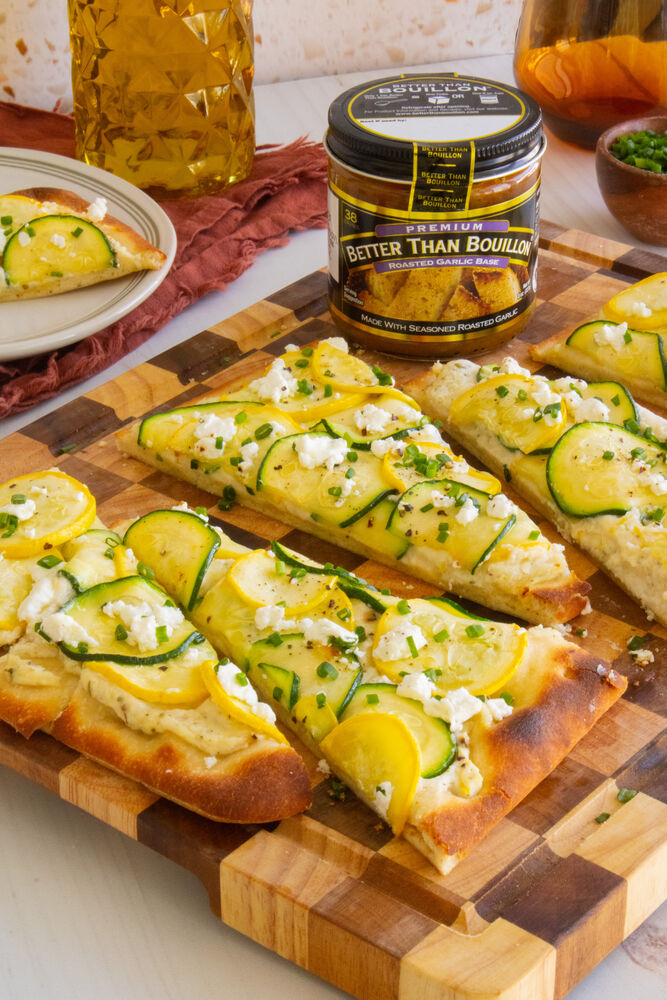 Garlic Herb Zucchini Flatbread Recipe | The Feedfeed