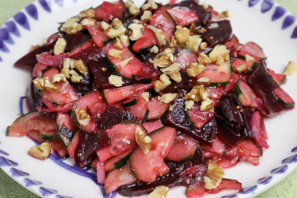 Cucumber And Beet Salad with Balsamic Vinaigrette Recipe | The Feedfeed
