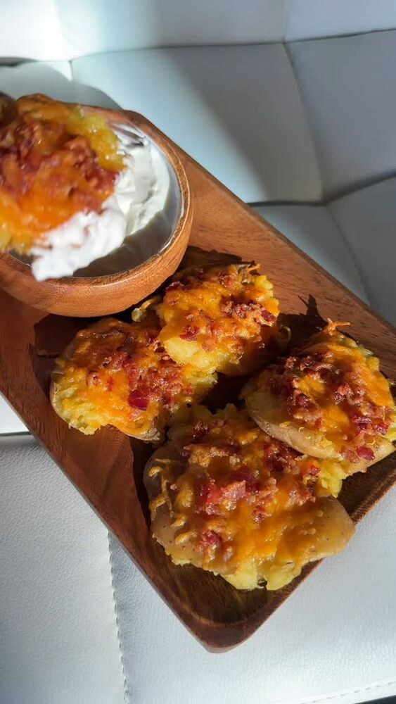 Cheesy Bacon Smashed Potatoes Recipe | The Feedfeed