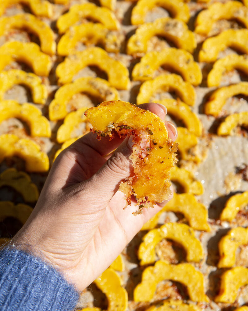 Garlic Parmesan Crusted Squash Recipe | The Feedfeed