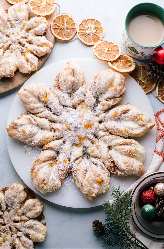 Cinnamon Sugar Puff Pastry Snowflake Recipe | The Feedfeed