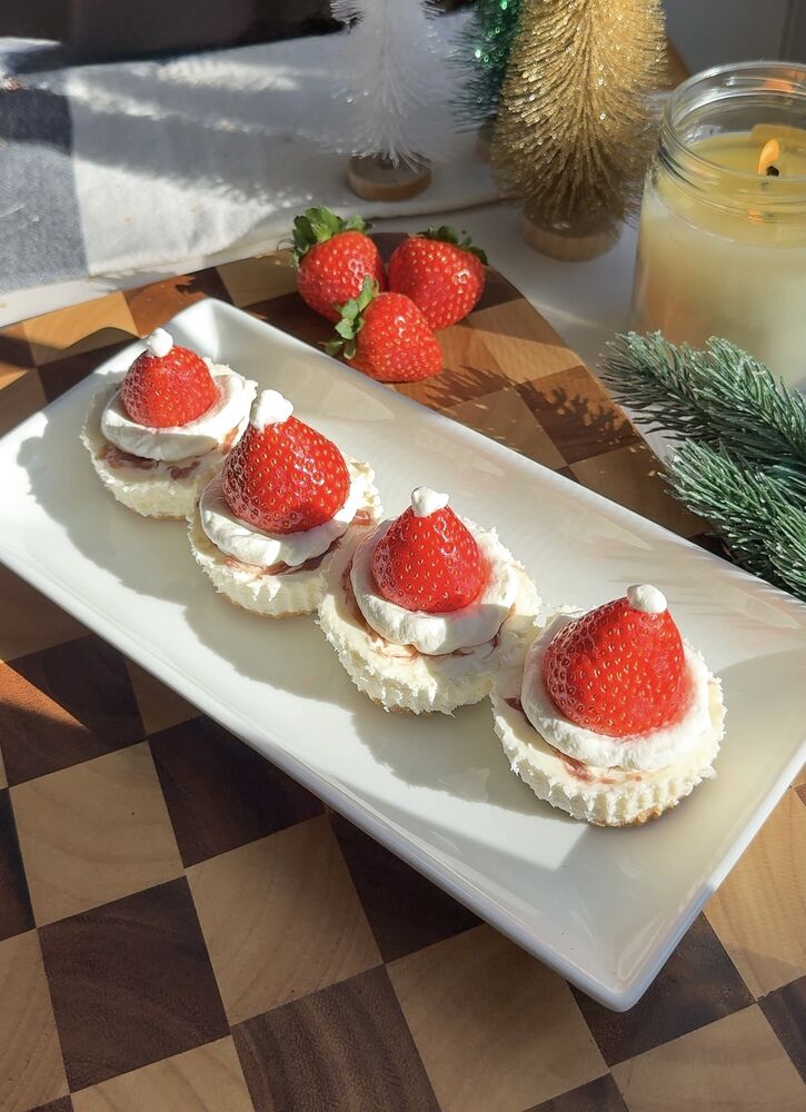 Mini Santa Hat Cheesecakes Recipe | The Feedfeed