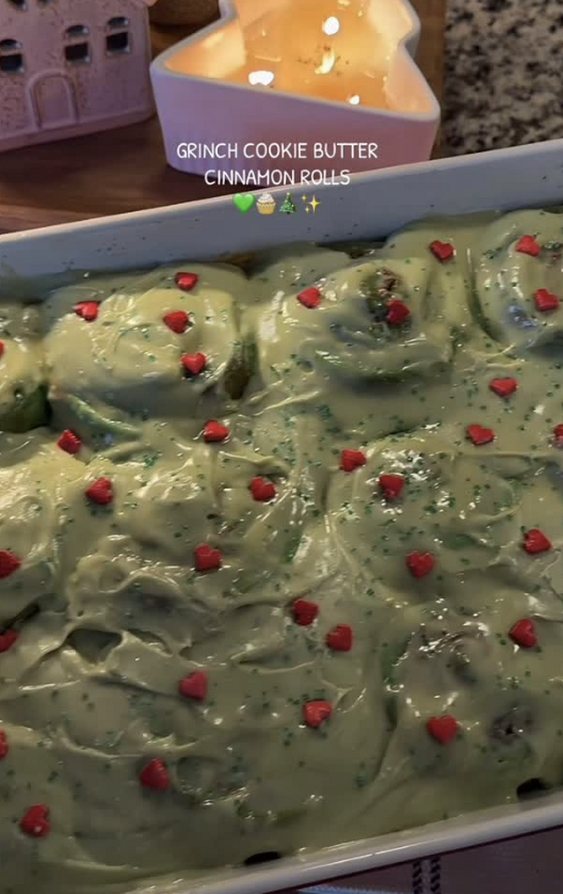 Grinch Cookie Butter Cinnamon Rolls Recipe | The Feedfeed