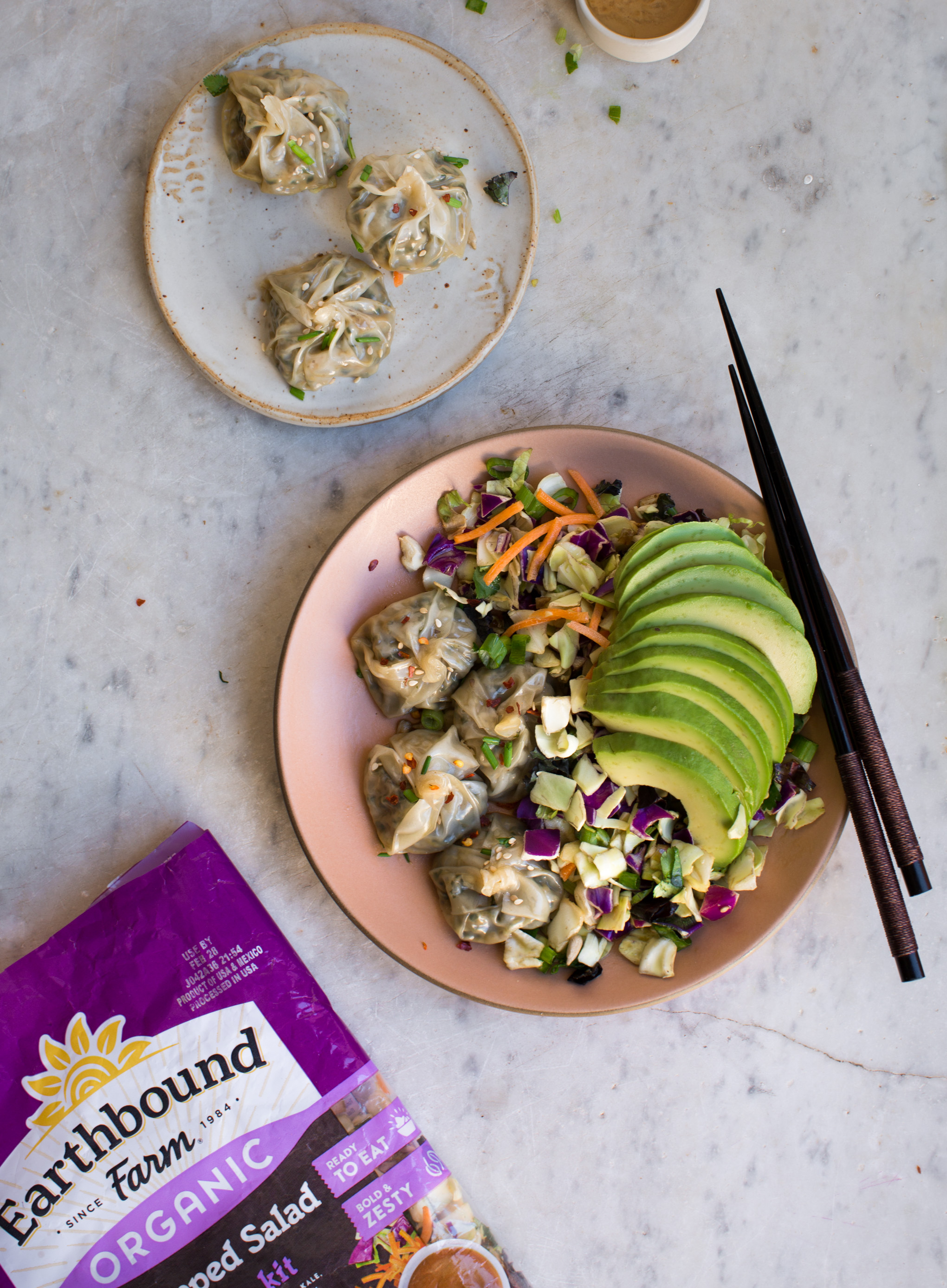 Asian Chopped Salad with Steamed Dumplings by thefeedfeed, | The Feedfeed