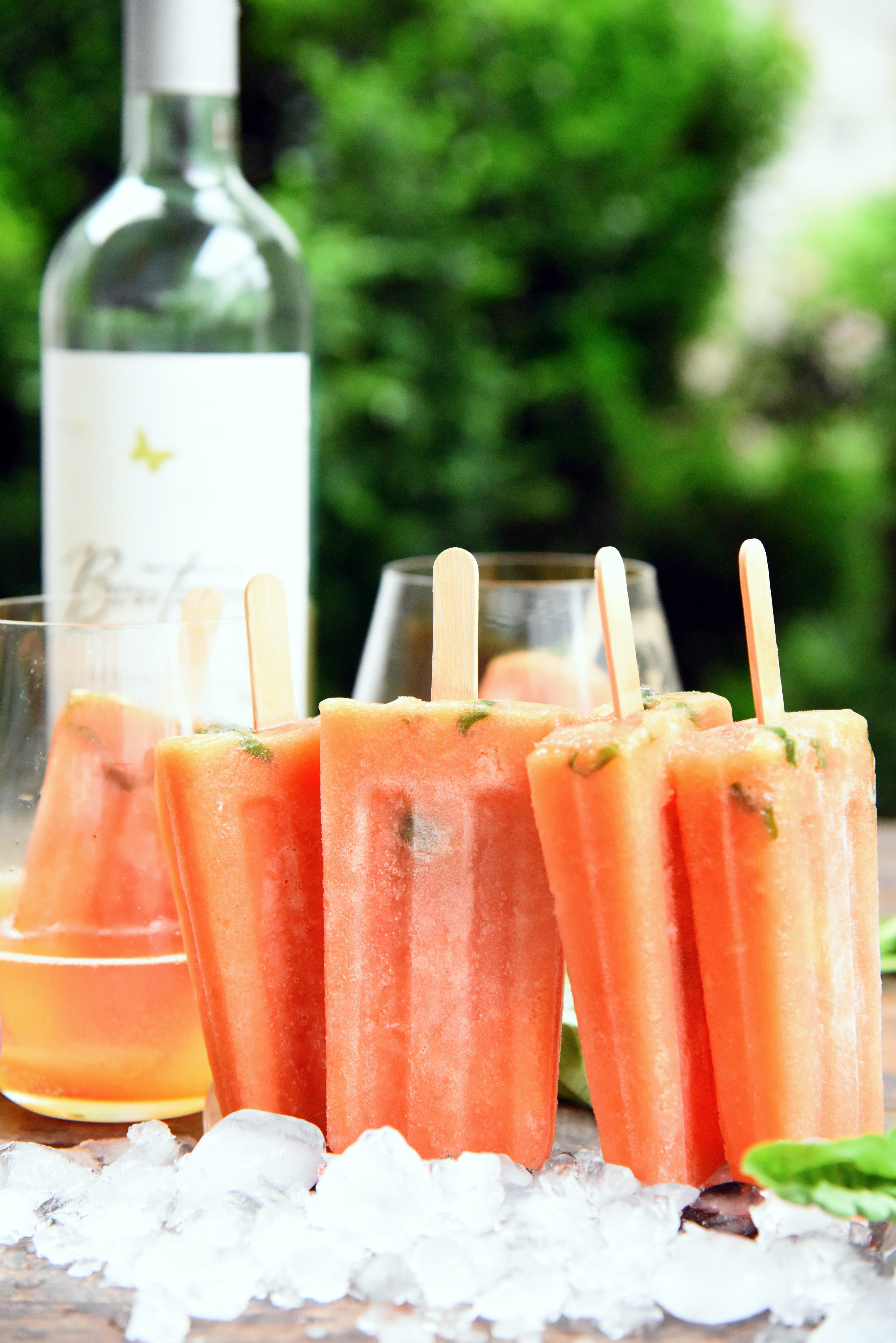 Peach & Basil Wine Ice Pops by thefeedfeed, | The Feedfeed