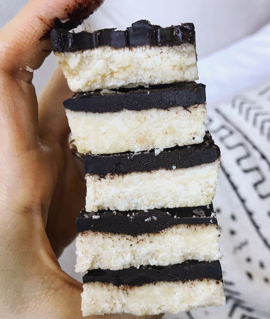 Coconut and Dark Chocolate Squares Recipe | The Feedfeed