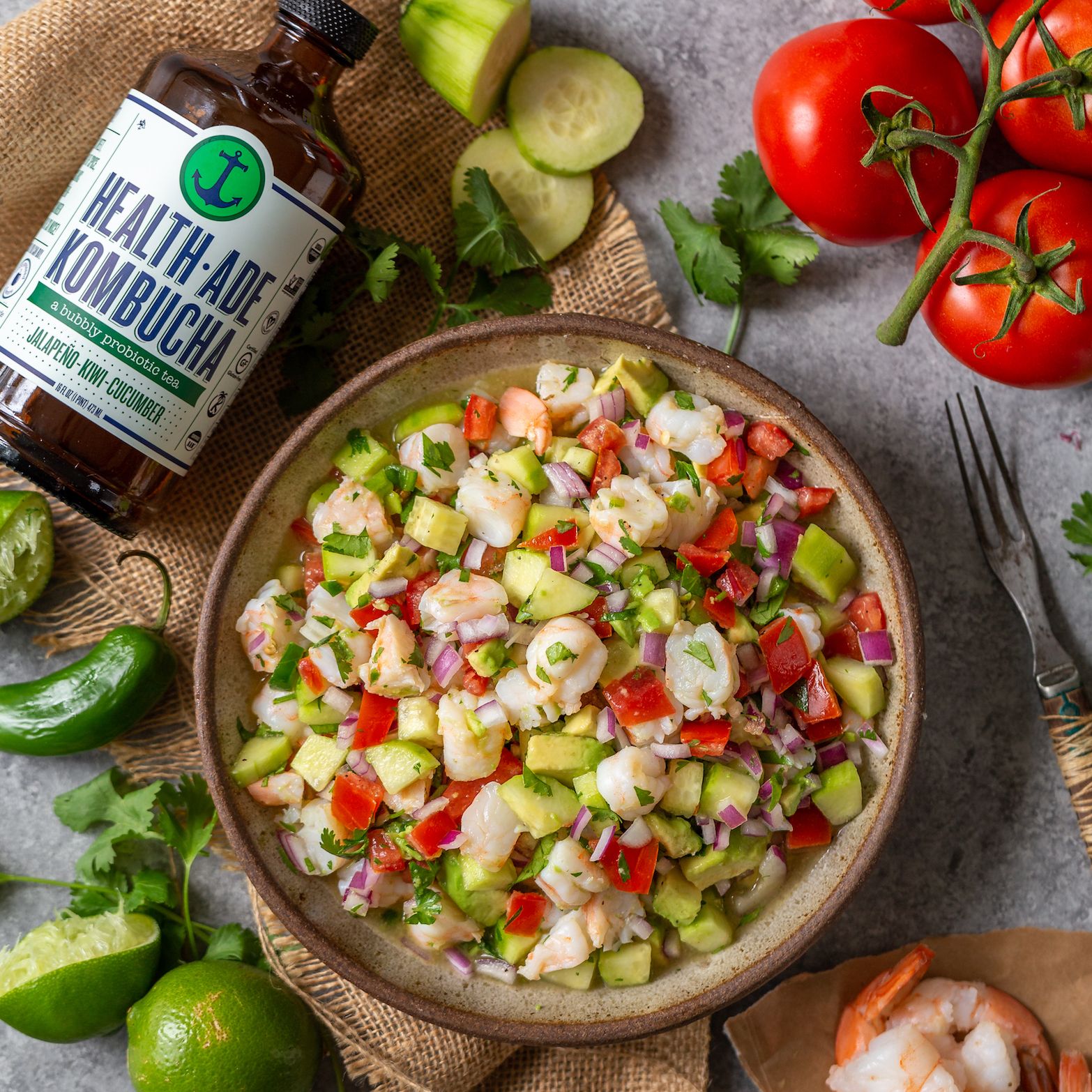 Jalapeño-Kiwi-Cucumber Kombucha Shrimp Ceviche by Chad Montano , San ...