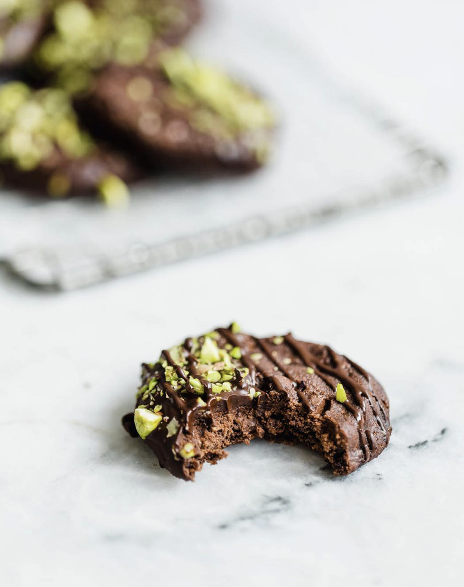Chocolate Sable Cookies with Pistachios and a Chocolate Drizzle Recipe ...