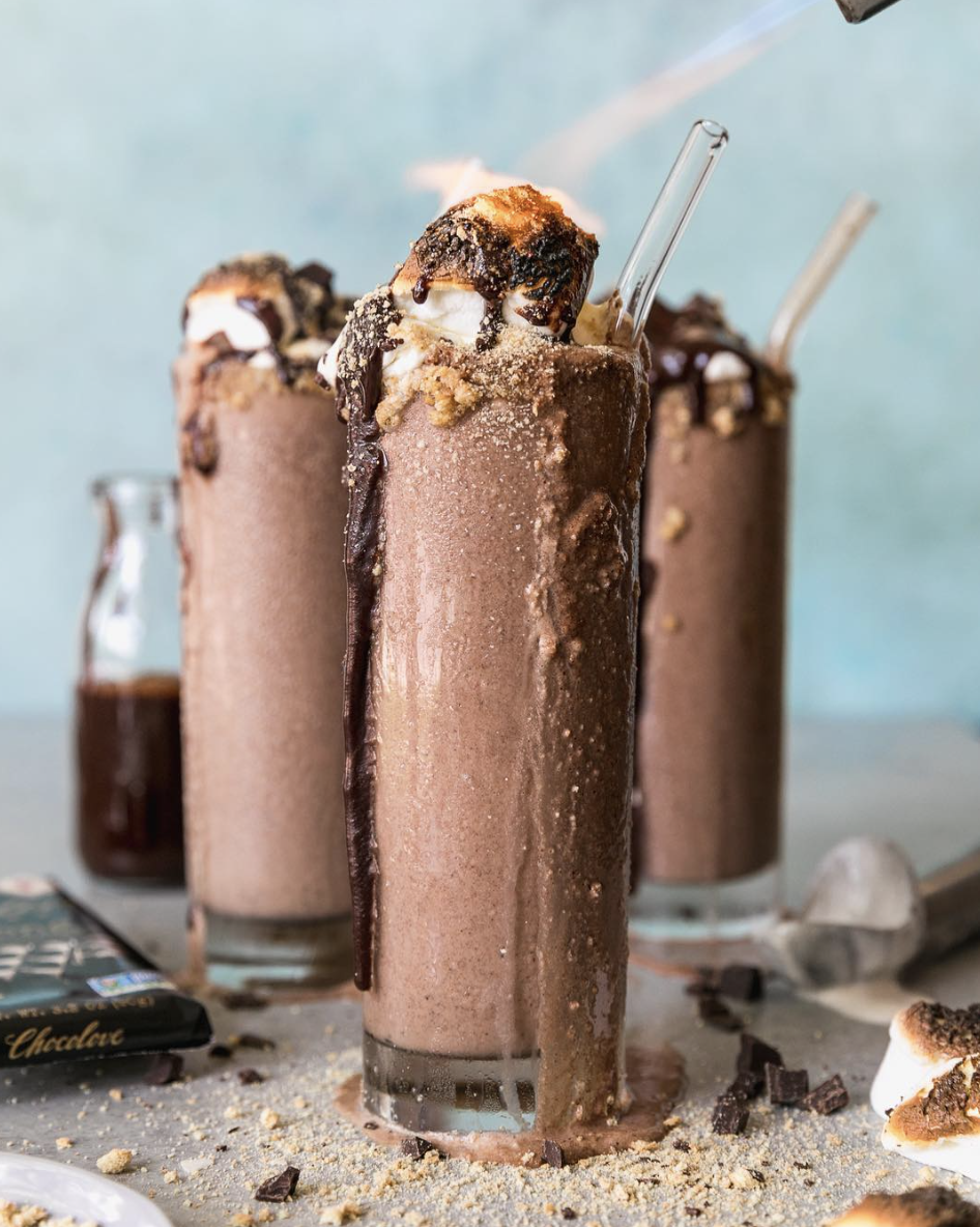 Chocolate Fudge S'mores Milkshakes Recipe | The Feedfeed
