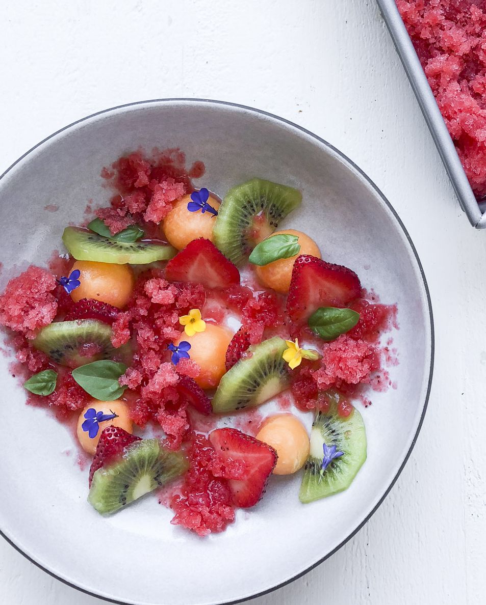 Strawberry Rose Granita | Video Recipe The Feedfeed