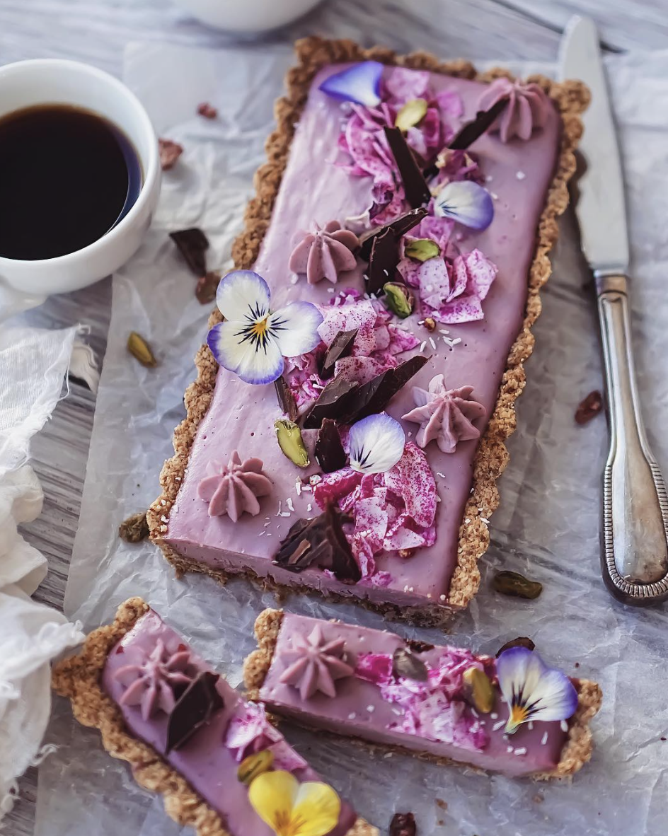 Creamy Raspberry Cheesecake with Almond-Oat Crust Recipe | The Feedfeed
