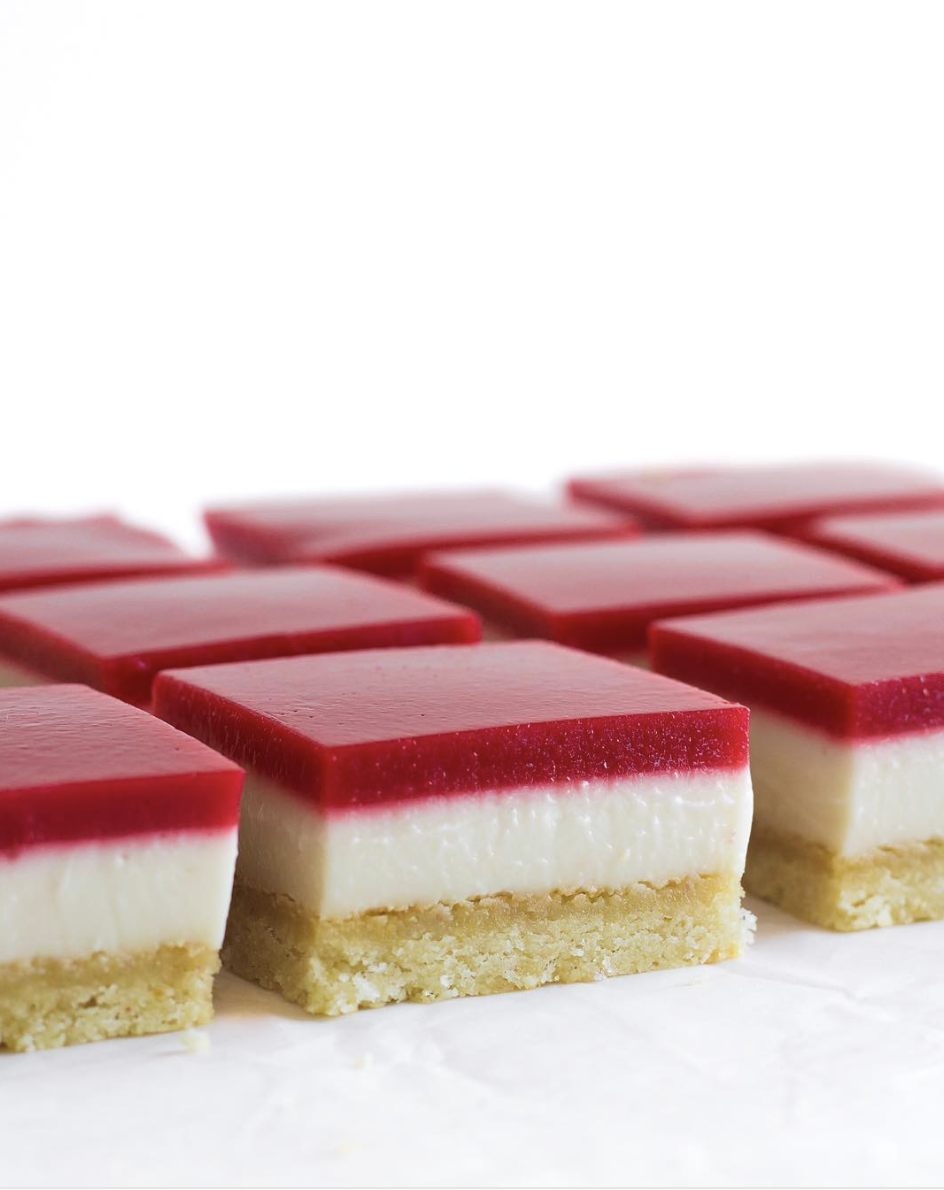 Lemon and Raspberry Jelly Squares with Biscuit Crust Recipe | The Feedfeed