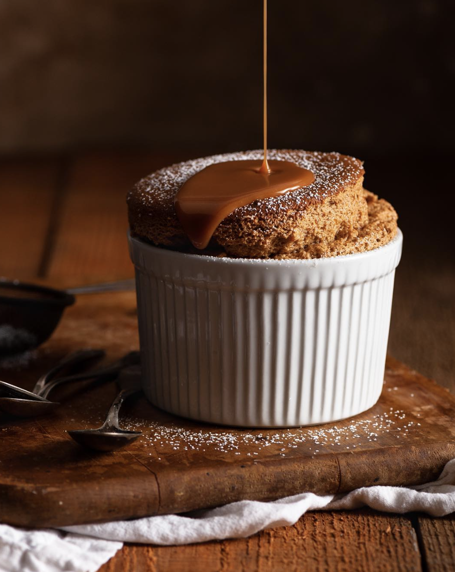 Fluffy Gingerbread Soufflé with Butterscotch Drizzle Recipe | The Feedfeed